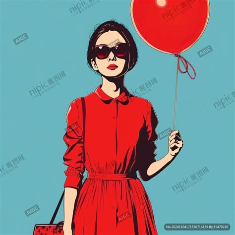 Ai创作图卡通红衣女孩 女性杂志封面配图插图 时尚姑娘插画 红衣卡通女孩 手绘时尚姑娘 墨镜人物插画 红色裙子女孩 时尚人物插画 潮流插画美女人物插画 时尚小插画 欧美风女孩插画 扁平插画人物