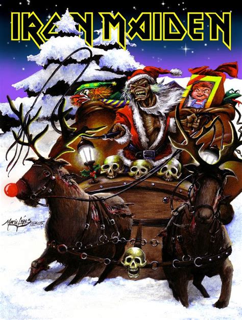 Xmas Card Iron Maiden Eddie Christmas Metallica Christmas Card