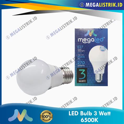 Putih Megaled หลอดไฟ Led 3w สีขาว 6500k3w หลอดไฟ Led E27 สีขาว Cdl Shopee Thailand