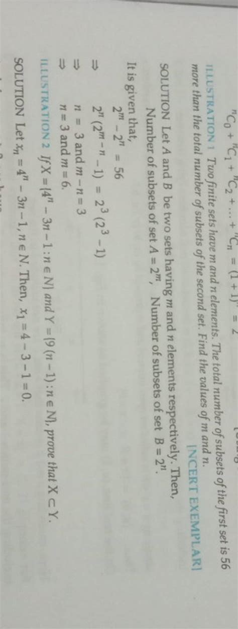 illustration 1 two finite sets have m and n elements the total number of