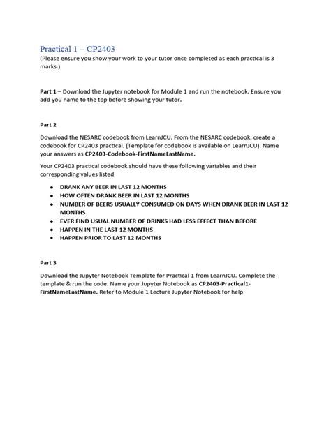 cp2403 practical 1 int pdf