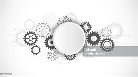 톱니바퀴와 기어 휠 메커니즘 하이테크 디지털 기술 및 엔지니어링 설계를 위한 개념과 아이디어 기계 공학의 추상적 기술적 배경 질감에 대한 스톡 벡터 아트 및 기타 이미지