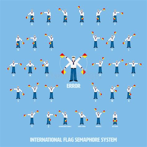 Two Flag Semaphore Signals Stock Vector Illustration Of Scout 40004166