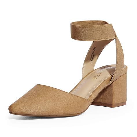 Dream Pairs Womens Low Block Chunky Heel Ankle Strap