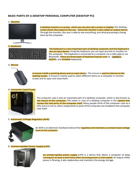 parts of a desktop personal computer hardware software pdf computer hardware computer data