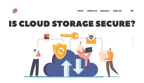 Premium Vector Secure Cloud Storage Landing Page Template People Use