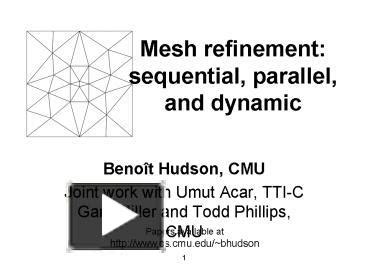 PPT Mesh Refinement Sequential Parallel And Dynamic PowerPoint Presentation Free To
