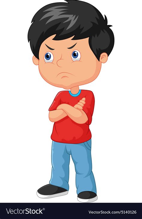 Cartoon Angry Boy Royalty Free Vector Image Vectorstock