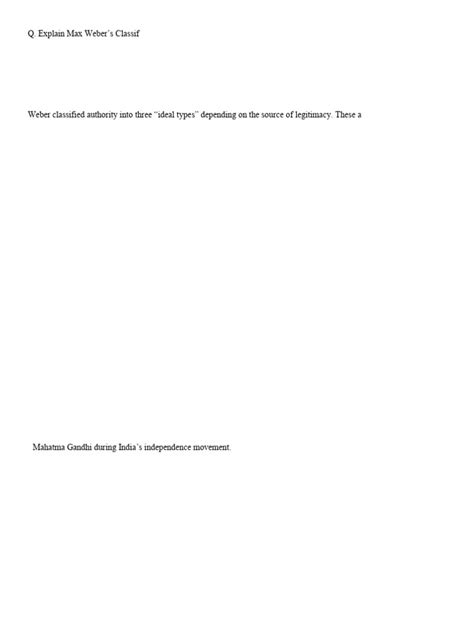 Max Weber Classification Of Authority Pdf Power Social And