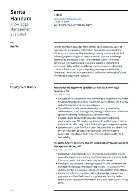 Top 16 Knowledge Management Specialist Resume Objective Examples
