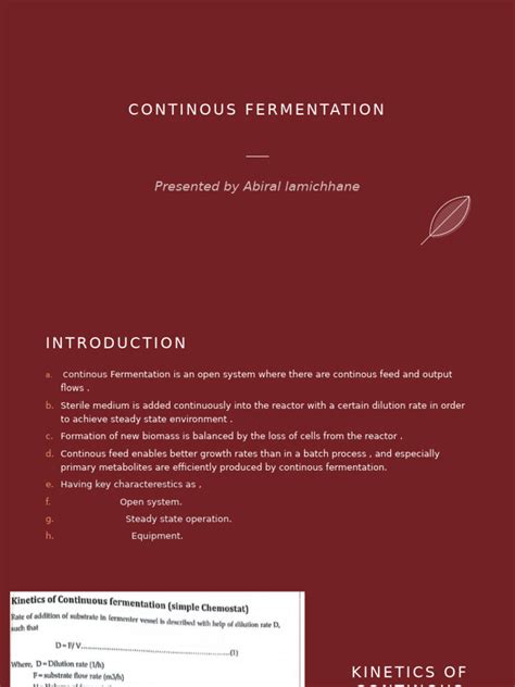 Continous Fermentation Pdf Biology Chemistry