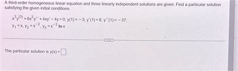 A Third Order Homogeneous Linear Equation And Three