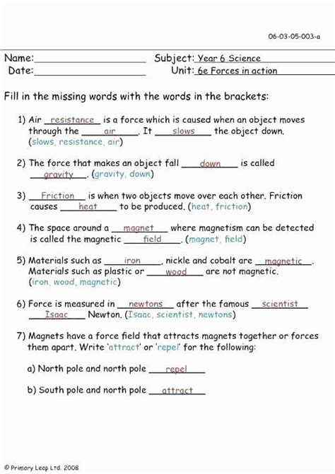 Calculating Net Force Worksheet Answer Key Printable Word Searches