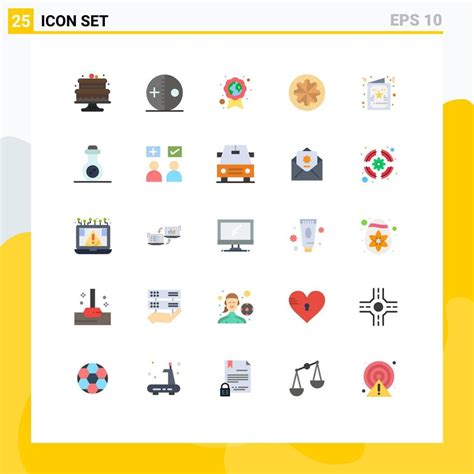 Mobile Interface Flat Color Set Of 25 Pictograms Of Vitamin Orange Voodoo Healthy Medal Editable