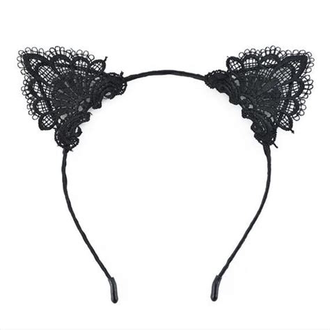 Black Or White Lace Cat Ears Headband Artofit