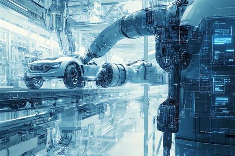 A Hightech Factory Featuring Robots Working On An Assembly Line