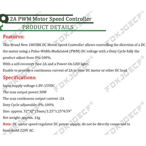Dc 18v 3v 5v 6v 12v 2a Pwm Motor Speed Controller Low Voltage Motor Speed Control Switch Pwm