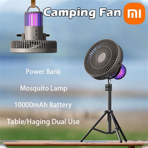 샤오미 충전식 탁상용 휴대용 서큘레이터 무선 천장 선풍기 보조베터리 Led 조명 10000mah 캠핑 선풍기