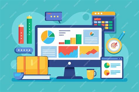 A Computer Screen Showcases Various Charts And Graphs For Detailed Data Analysis And Reporting