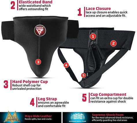 Rdx Groin Protector Maya Hide Leather Abdo Gear For Boxing Muay Thai