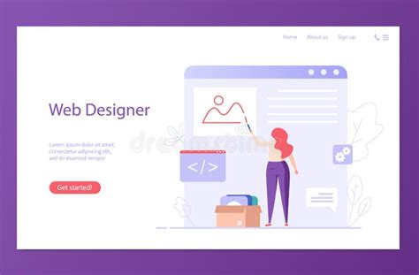 Web Designer Developing Mobile Or Web Product Web Development Stock