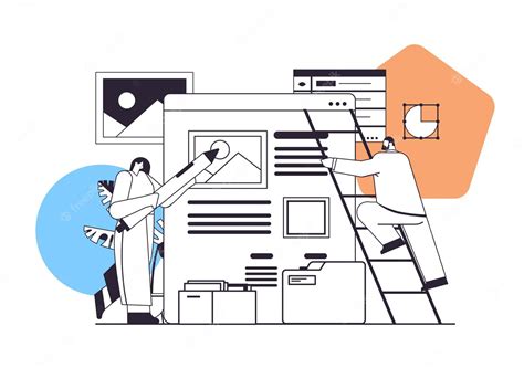 premium vector developers couple creating website ui interface web application development