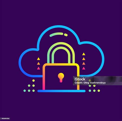 Outline Gradient Icons Data Security Cloud Computing And Internet Technology Icon Suitable For