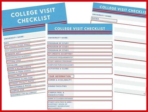 College Visit Checklist Organized 31