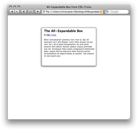 CSS The All Expandable Box Web Designer Wall