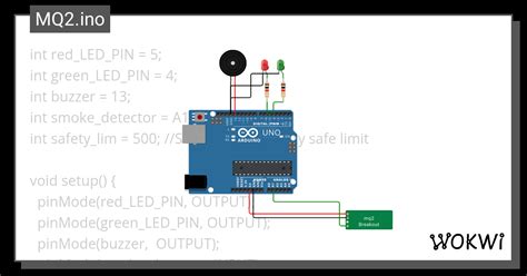 MQ2 Smoke Detector Copy Wokwi ESP32 STM32 Arduino Simulator