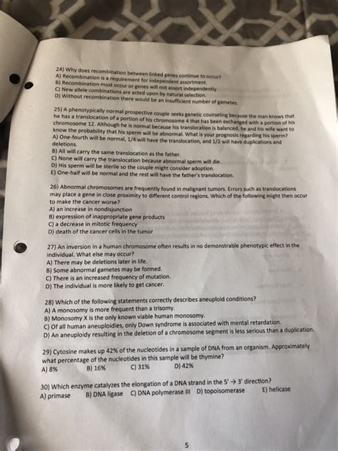 Solved 24 Why Does Recombination Between Linked Genes