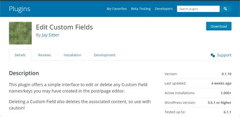 Free Plugin Edit Custom Fields Webtng