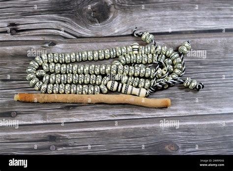 An Islamic Rosary And Traditional Miswak Stick The Miswak Is A Teeth