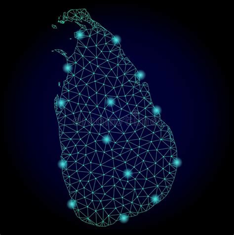 Sri Lanka Map Light Connecting Effect Background Abstract Digital Technology Ui Gui