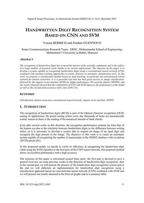 Handwritten Digit Recognition System Based On Cnn And Svm Pdf Computing Technology And Computing