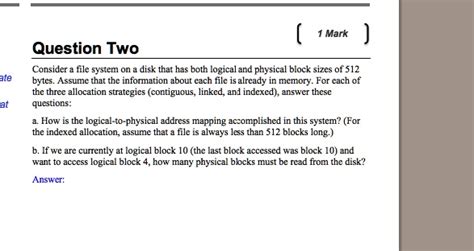 solved question two consider a file system on a disk that has both