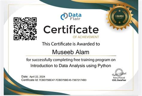 Museeb Alam On Linkedin Dataanalysis Pythonprogramming Certificate