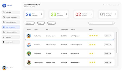 Employee Management Web Application Behance