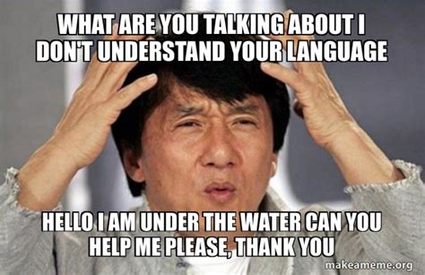 What Are You Talking About I Dont Understand Your Language Hello I Am
