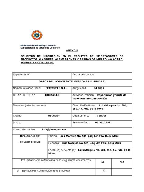 Formul Inscrip Ferropar Resoluc 1043 Pdf