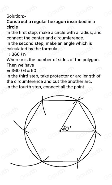 solved constructing a regular hexagon inscribed in a circle question 1 on a blank sheet of pape