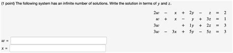 solved 1 point consider a linear system whose augmented