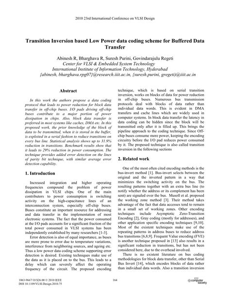 Pdf Transition Inversion Based Low Power Data Coding Scheme For Buffered Data Transfer