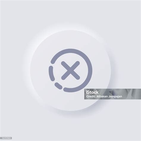 크로스 아이콘 웹 디자인 응용 프로그램 Ui 등을 위한 White Neumorphism 소프트 Ui 디자인 버튼 벡터 3차원 형태에 대한 스톡 벡터 아트 및 기타 이미지