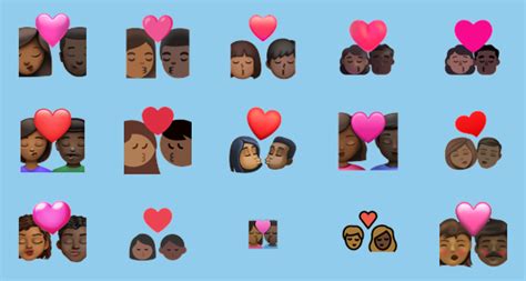 Kiss Woman Man Medium Dark Skin Tone Dark Skin Tone Emoji