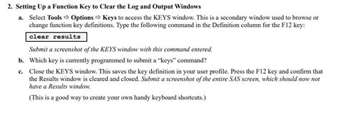 Solved 2 Setting Up A Function Key To Clear The Log And