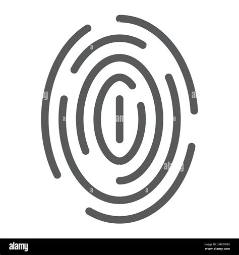 Fingerprint Line Icon Scan And Thumbprint Id Sign Vector Graphics A Linear Pattern On A