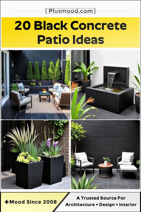 20 Black Concrete Patio Ideas For Sleek Modern Outdoor Spaces