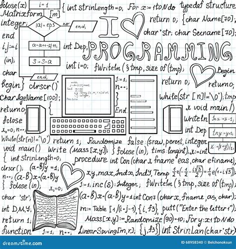 vector seamless pattern i love programming with programming code