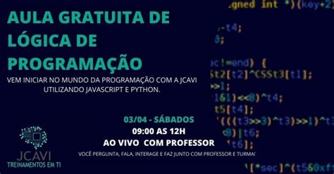Aula De LÓgica De ProgramaÇÃo Com Python E Javascript Gratuita Ao Vivo Com Professor